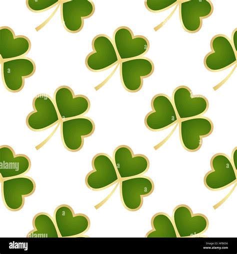 Seamless Green Shamrocks Stock Vector Image And Art Alamy