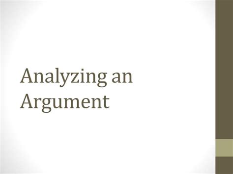 Analyzing An Argument Ppt