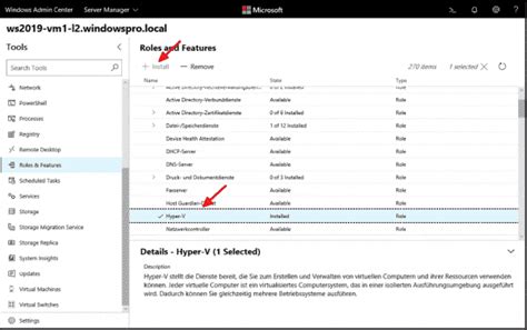 windows admin center installing the hyper v role and configuring the