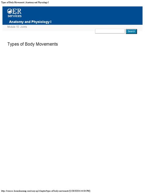 Types Of Body Movements Anatomy And Physiology I Pdf Anatomical