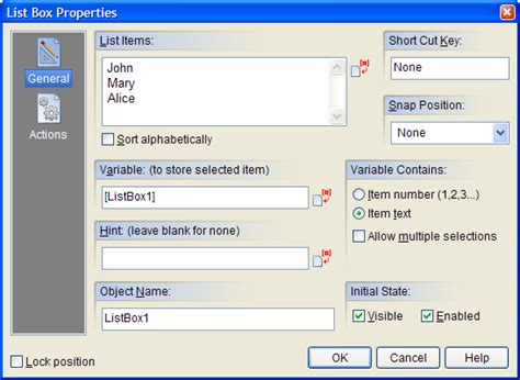 list box combo box tools