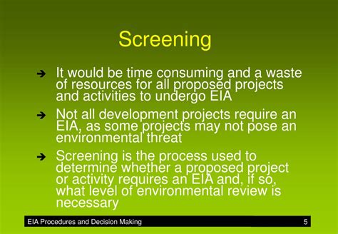 Ppt Overview Of The Environmental Impact Assessment Process
