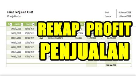 Cara Membuat Tabel Penjualan Dengan Excel Youtube