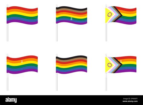 Collection Of Waving Pride Flag Collection Of New Rainbow Lgbt Symbol