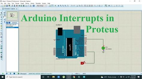 how to use arduino interrupts in proteus simulation of arduino