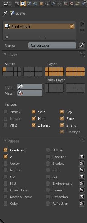 rendering layers section is not in the render settings panel