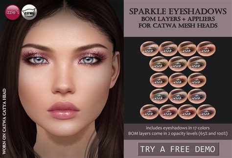 Second Life Marketplace Izzies Demo Sparkle Eyeshadows Catwa