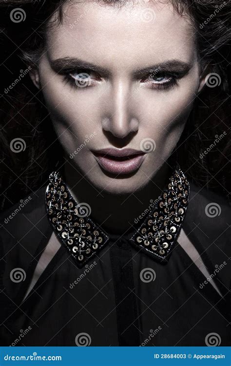 Portrait Close Up Of Young Beautiful Perfect Woman High Fashion Model