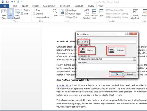 how to create a macro in word 2013 tutorials tree learn