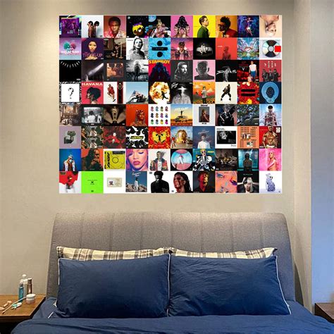 80 Pcs Album Cover Posters Aesthetic Wall Collage Kit 4x4 Inch Album