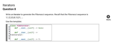 solved iterators question 8 write an iterator to generate