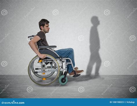 Young Disabled Man On Wheelchair Has Hope For Recovery His Shadow Is
