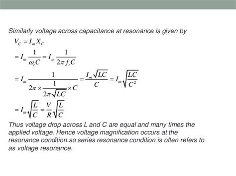 voltage drop across a capacitor formula