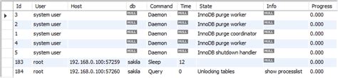 terminate kill a specific session on mariadb server mariadb data