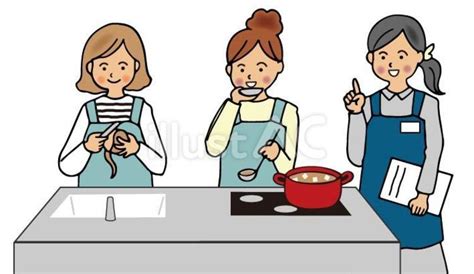 料理教室に通う人イラスト No 24117260｜無料イラスト・フリー素材なら「イラストac」