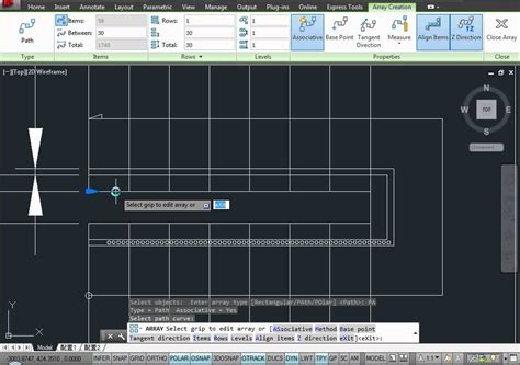 autocad array using path method tutorial youtube