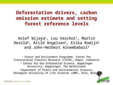 Pptx Deforestation Drivers Carbon Emission Estimate And Setting