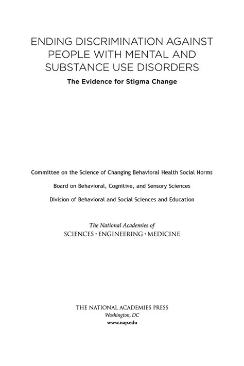 Front Matter Ending Discrimination Against People With Mental And