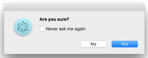 javascript never ask again feature on electron dialog