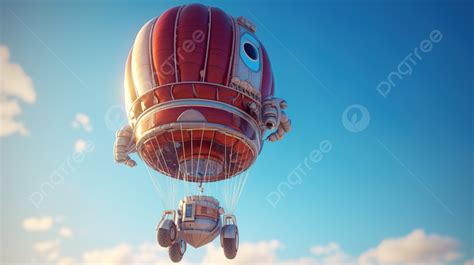 Fondo Globo Aerostático Volando Por El Cielo Fondo Robot De
