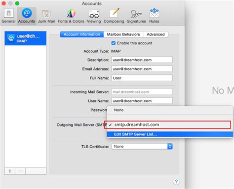 Mac Mail — Adjusting Incoming And Outgoing Settings Dreamhost