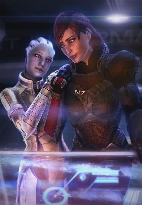 Liara And Female Shepard By Brinx Ii On Deviantart Mass Effect