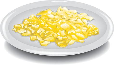 Scrambled Eggs On Plate Illustrations Royalty Free Vector Graphics