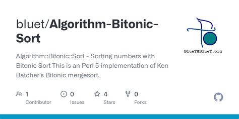 github bluet algorithm bitonic sort algorithm sort sorting