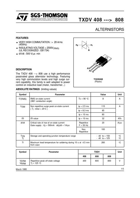 Txdv408 Stmicroelectronics Alternistors