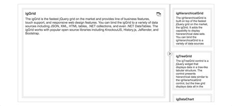 tile manager component javascript html5 and jquery ignite ui