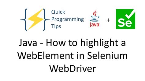 java how to highlight a webelement in selenium webdriver youtube