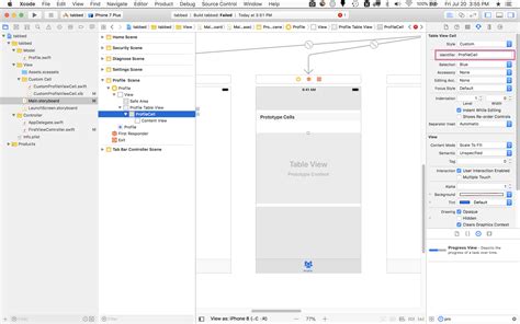 ios error while trying to add a custom cell into table view stack