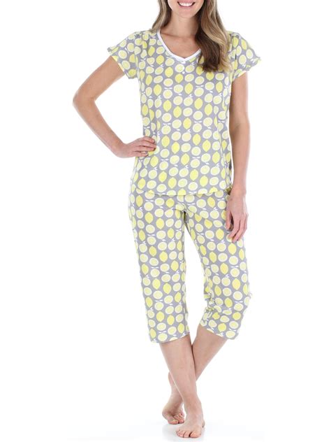 Sleepyhead Sleepyheads Womens Cotton Short Sleeve V Neck Top And