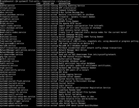 how to list all running services under systemd in linux
