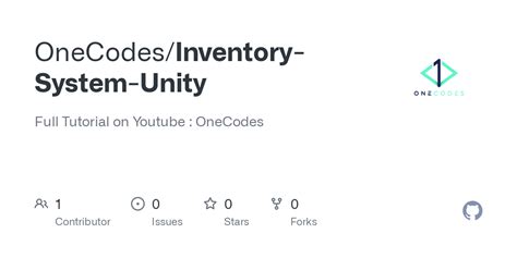 github onecodes inventory system unity full tutorial on youtube