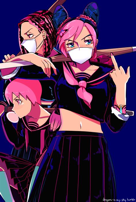 Kujo Jolyne Foo Fighters And Ermes Costello Jojo No Kimyou Na Bouken