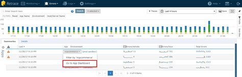 errors dashboard stackify support