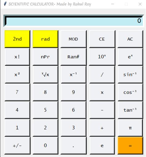 scientific calculator gui in python using tkinter rahul0921
