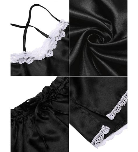 Women Cami And Shot Set Lingerie Satin Camisole Pajama Set S Xl Satin