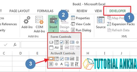 cara membuat command button activex control excel vba