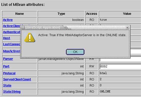 screen shot showing the attributes of the html adaptor and a