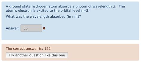Solved A Ground State Hydrogen Atom Absorbs A Photon Of