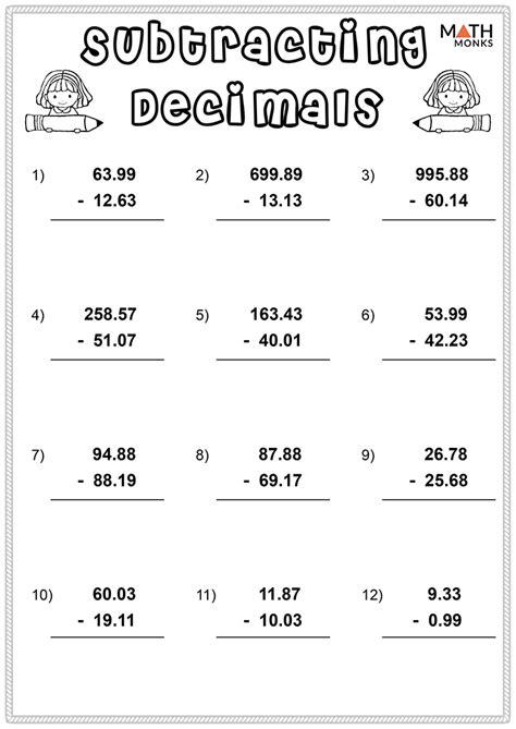 Decimals Worksheets Math Monks