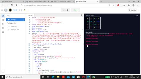 [game] 2048 in python replit