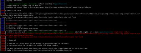 java getting error lenium