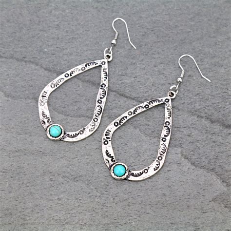 Western Teardrop Dangle Earrings Bluetortoisewholesale