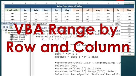vba for dynamic range by row and column youtube