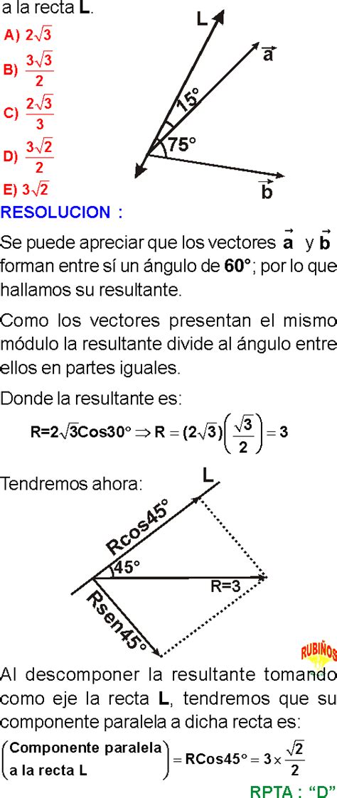 DescomposiciÓn Rectangular De Un Vector Ejercicios Resueltos Pdf