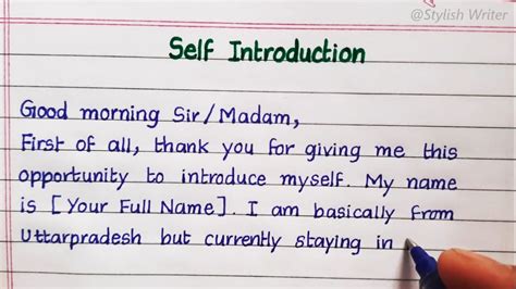 How To Introduce Yourself In College School Artofit