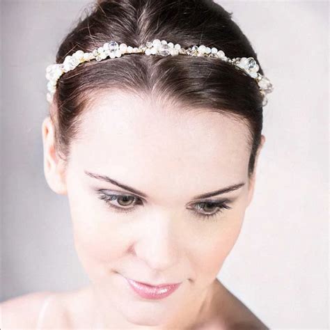 Luxury Silver Peal Veil Tiara Handmade Pearl Bridal Headband Crystal